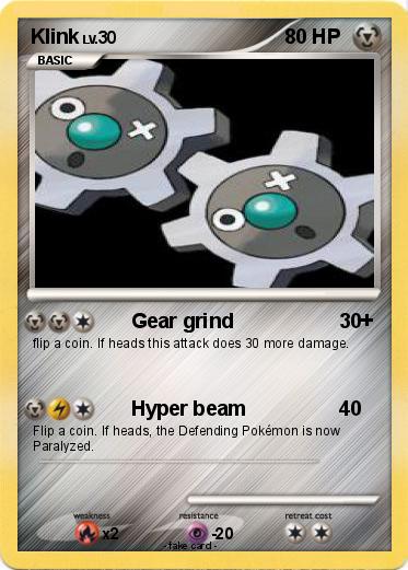 Pokémon Klink 51 51 - Gear grind - My Pokemon Card