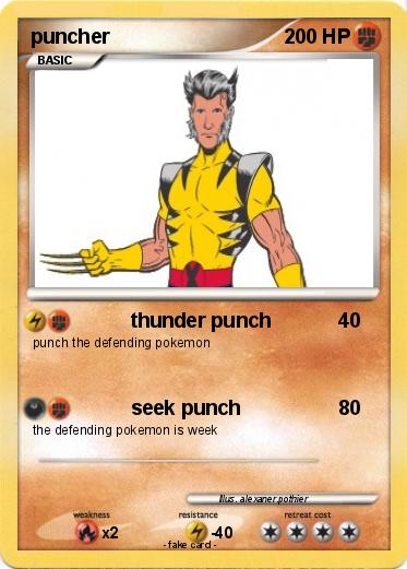 Pokémon puncher 32 32 - thunder punch - My Pokemon Card