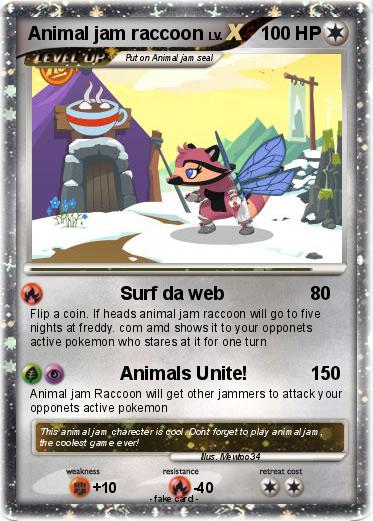 Pokémon Animal jam raccoon - Surf da web - My Pokemon Card