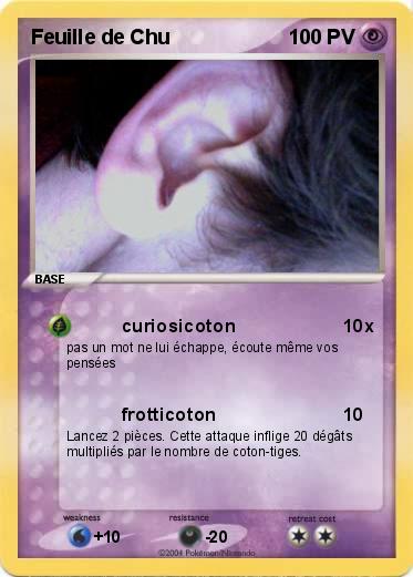 Pokémon Feuille de Chu - curiosicoton - Ma carte Pokémon