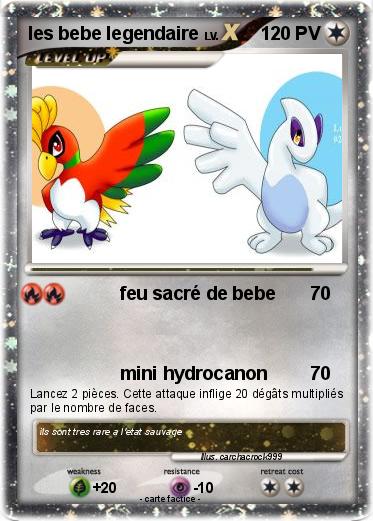 Pokémon les bebe legendaire 3 3 - feu sacré de bebe - Ma carte Pokémon
