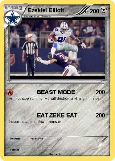 Pokémon Ezekiel Elliott 3 3 - BEAST MODE - My Pokemon Card