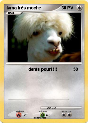 Pokémon lama tres moche - dents pouri !!! - Ma carte Pokémon