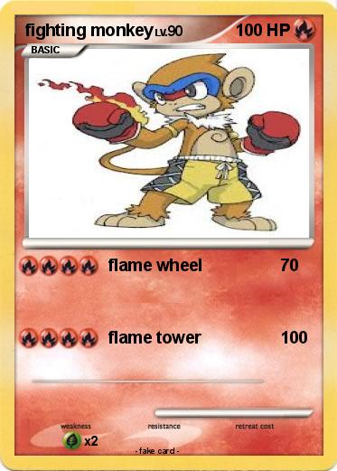 Pokémon fighting monkey - flame wheel - My Pokemon Card