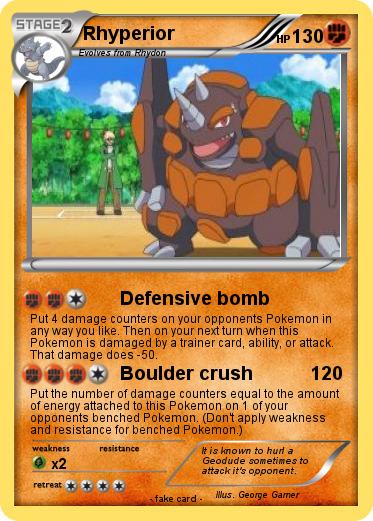 Pokémon Rhyperior 266 266 - Defensive bomb - My Pokemon Card