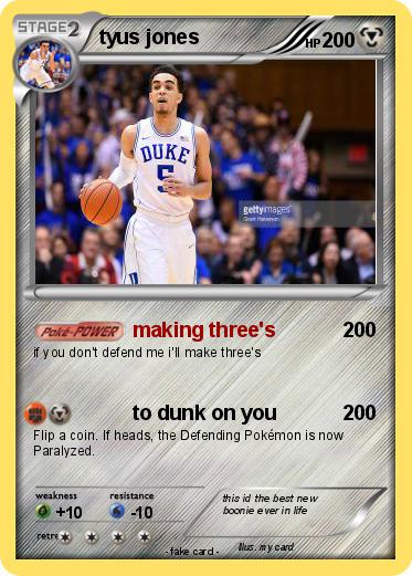 Pokémon tyus jones 1 1 - making three's - My Pokemon Card