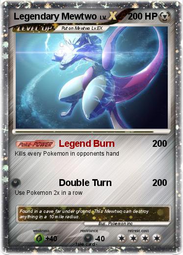 Pokémon Legendary Mewtwo 1 1 - Legend Burn - My Pokemon Card