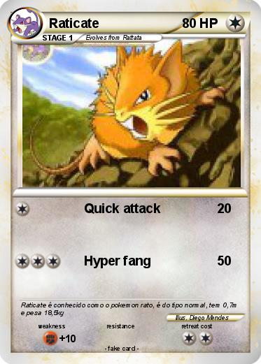 Pokémon Raticate 48 48 - Quick attack - My Pokemon Card