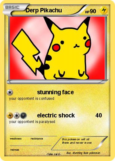 Pokémon Derp Pikachu 48 48 - stunning face - My Pokemon Card