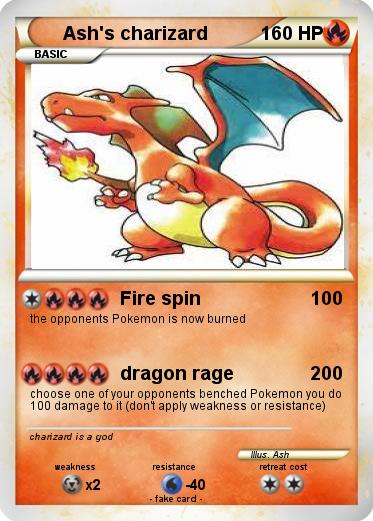 Pokémon Ash s charizard 100 100 - Fire spin - My Pokemon Card