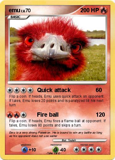 Pokémon emu 5 5 - Quick attack - My Pokemon Card