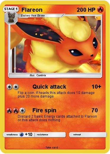 Pokémon Flareon 795 795 - Quick attack - My Pokemon Card