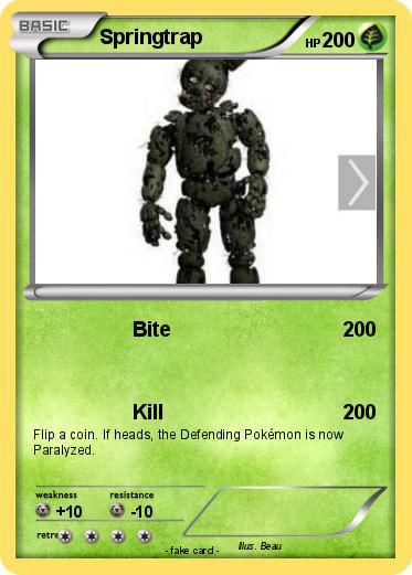 Pokémon Springtrap 367 367 - Bite - My Pokemon Card