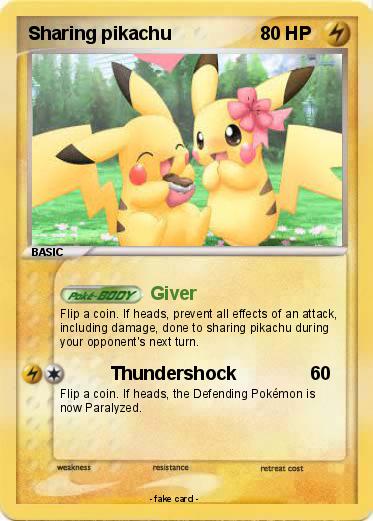 Pokémon Sharing pikachu - Giver - My Pokemon Card