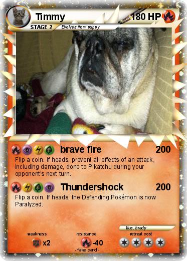 Pokémon Timmy 278 278 - brave fire - My Pokemon Card