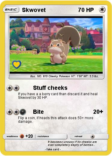 Pokémon Skwovet - Stuff cheeks - My Pokemon Card