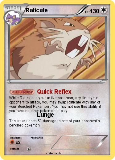 Pokémon Raticate 118 118 - Quick Reflex - My Pokemon Card