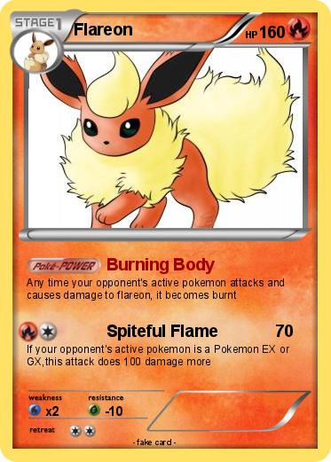Pokémon Flareon 847 847 - Burning Body - My Pokemon Card