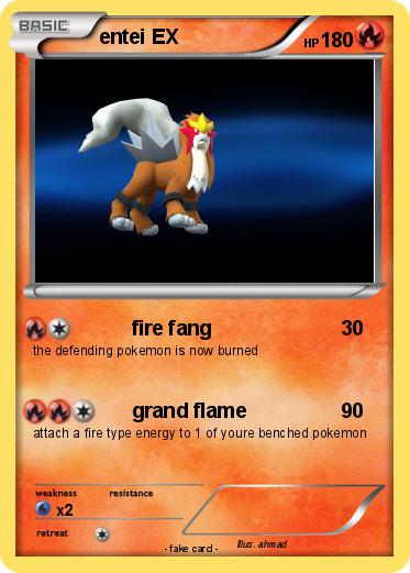 Pokémon entei EX 141 141 - fire fang - My Pokemon Card