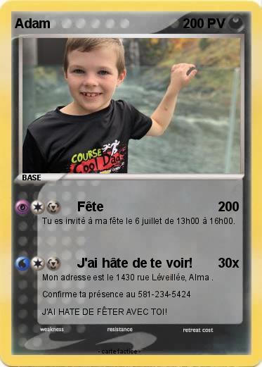 Pokémon Adam 1184 1184 - Fête - Ma carte Pokémon