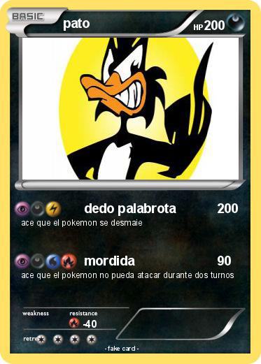 Pokémon pato 50 50 - dedo palabrota - Mi carta pokémon