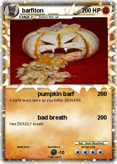 Pokémon barfiton - pumpkin barf - My Pokemon Card