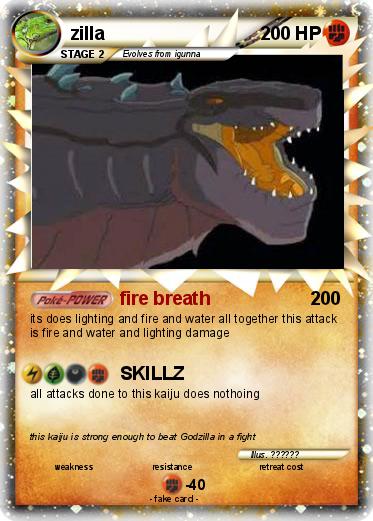 Pokémon zilla 87 87 - fire breath - My Pokemon Card