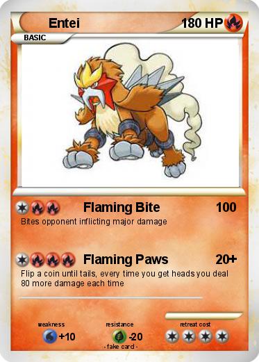 Pokémon Entei 2044 2044 - Flaming Bite - My Pokemon Card