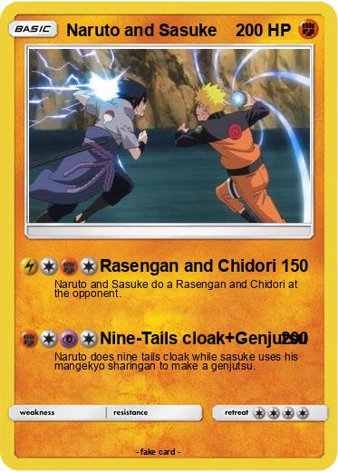 Pokémon Naruto and Sasuke 70 70 - Rasengan and Chidori - My Pokemon Card