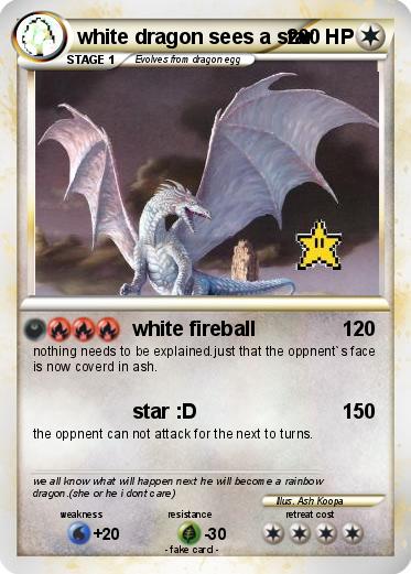Pokémon white dragon sees a star - white fireball - My Pokemon Card