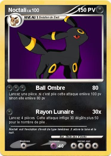 Pokémon Noctali 186 186 - Ball Ombre - Ma carte Pokémon