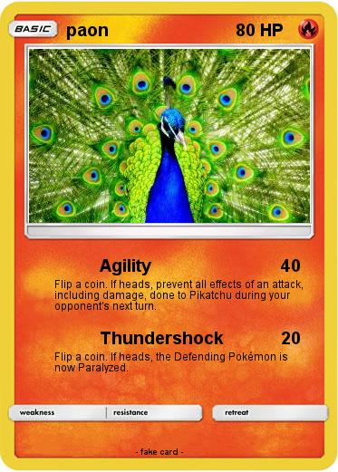 Pokémon paon 38 38 - Agility - My Pokemon Card