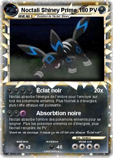 Pokémon Noctali Shiney Prime - Éclat noir - Ma carte Pokémon