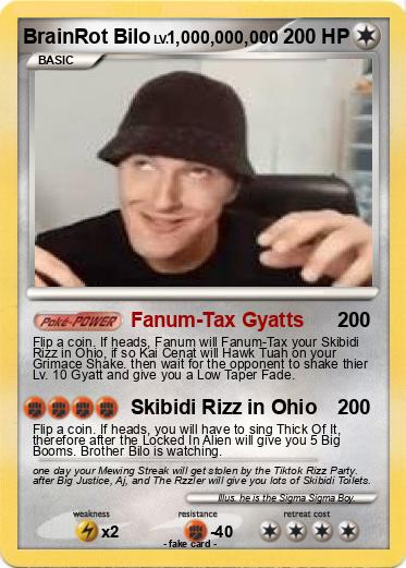 Pokémon BrainRot Bilo - Fanum-Tax Gyatts - My Pokemon Card