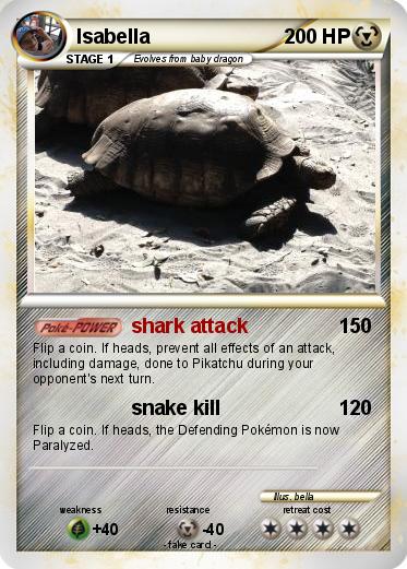Pokémon Isabella 72 72 - shark attack - My Pokemon Card
