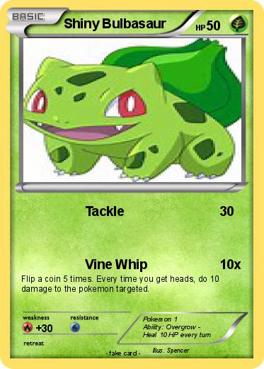 Pokémon Shiny Bulbasaur 8 8 - Tackle - My Pokemon Card