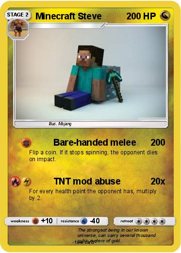 Pokémon Minecraft Steve 95 95 - Bare-handed melee - My Pokemon Card