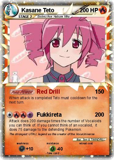 Pokémon Kasane Teto 18 18 - Red Drill - My Pokemon Card