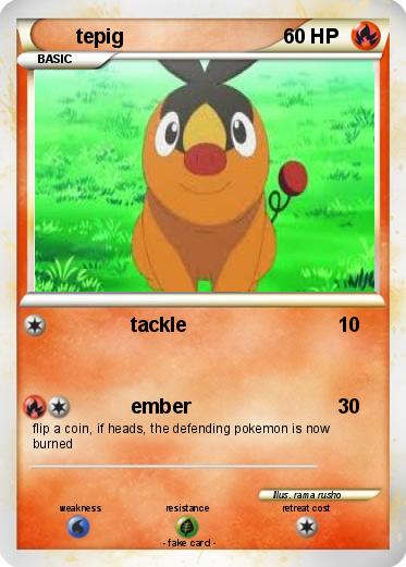 Pokémon tepig 602 602 - tackle - My Pokemon Card