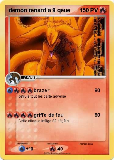 Pokémon demon renard a 9 qeue - brazer - Ma carte Pokémon