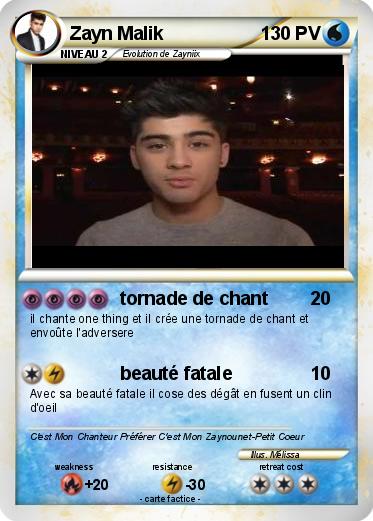 Pokémon Zayn Malik 14 14 - tornade de chant - Ma carte Pokémon