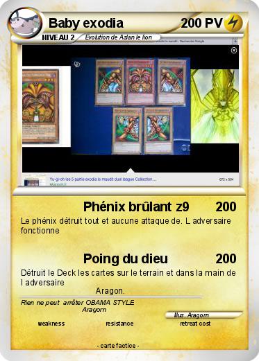 Pokémon Baby exodia 1 1 - Phénix brûlant z9 - Ma carte Pokémon