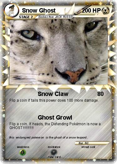 Pokémon Snow Ghost - Snow Claw - My Pokemon Card