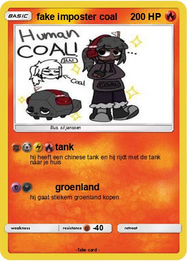 Pokémon fake imposter coal - tank - My Pokemon Card