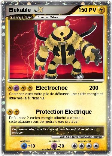 Pokémon Elekable 169 169 - Electrochoc 200 - Ma carte Pokémon