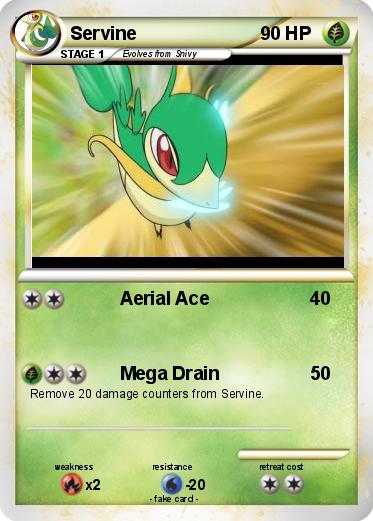 Pokémon Servine 189 189 - Aerial Ace - My Pokemon Card