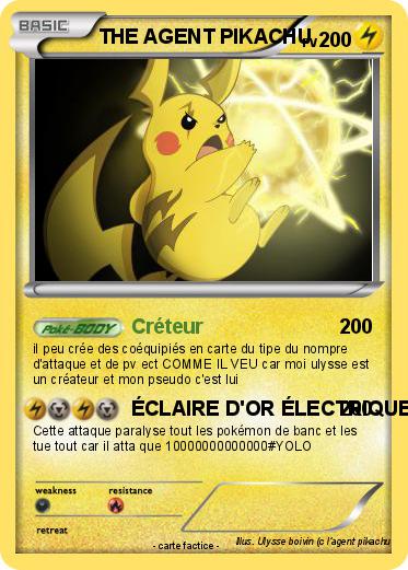 Pokémon THE AGENT PIKACHU - Créteur - Ma carte Pokémon