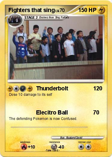 Pokémon Fighters that sing - Thunderbolt - My Pokemon Card