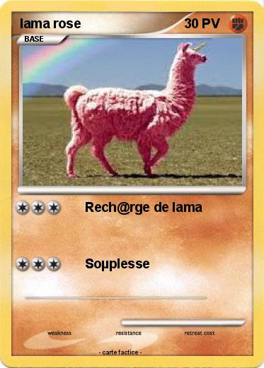 Pokémon lama rose - Rech@rge de lama - Ma carte Pokémon
