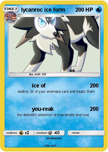 Pokémon lycanroc ice form - ice of - My Pokemon Card